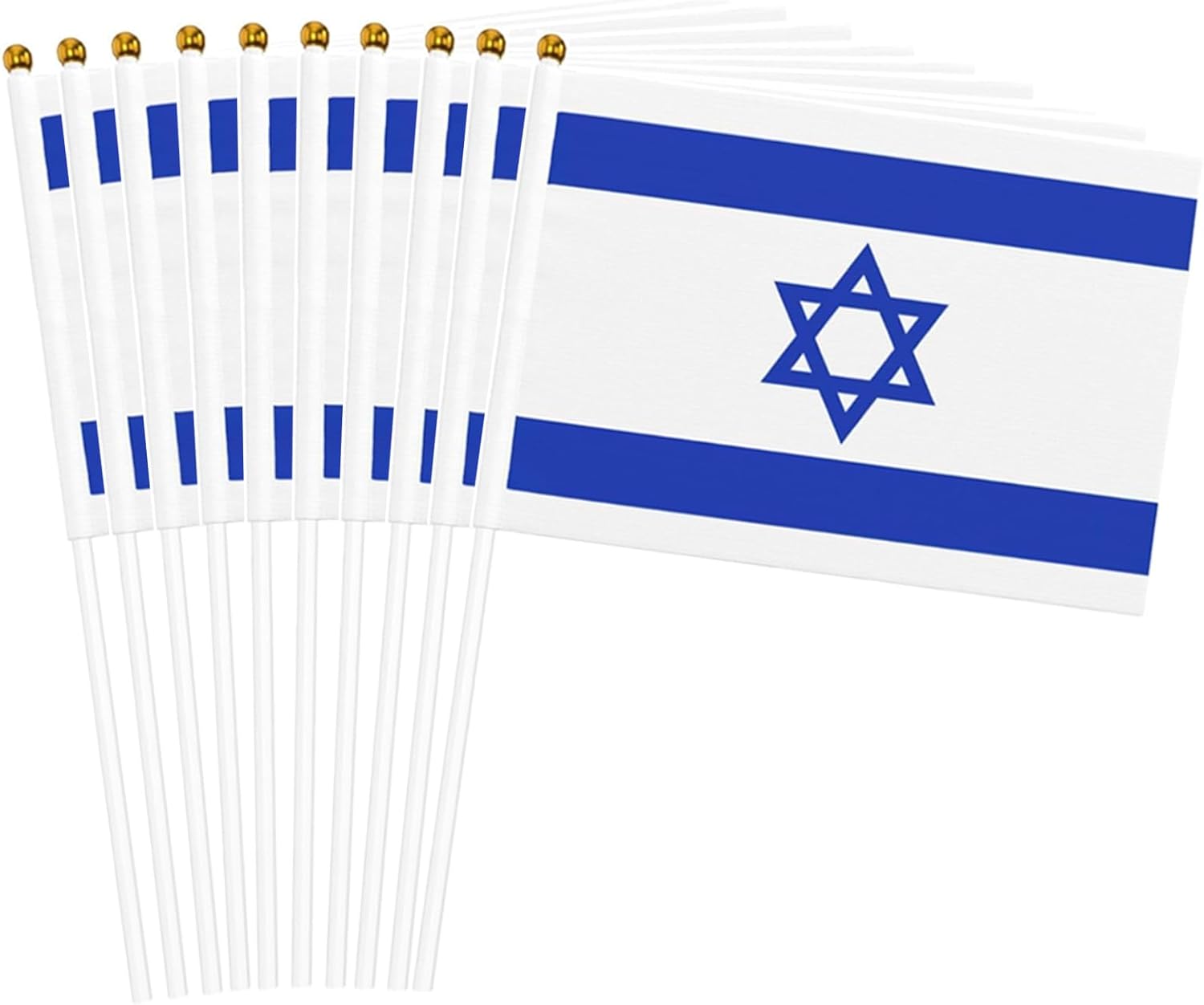 Amazon.com : 10 Packs Israel Small Flag with Pole 5.5x8.3 Inch Israel ...