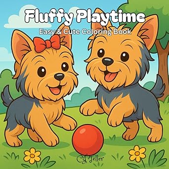 Amazon.com: Fluffy Playtime: Easy & Cute Coloring Book: 9798284566602 ...
