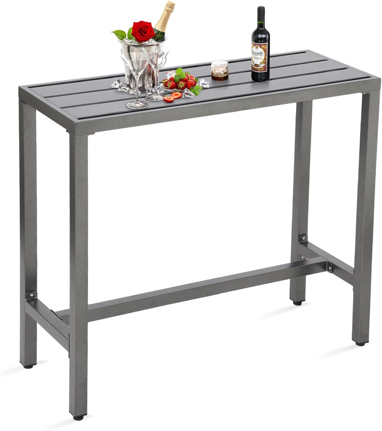 Amazon.com: Outsunny 47" Outdoor Bar Table, Bar Height Patio Table with ...