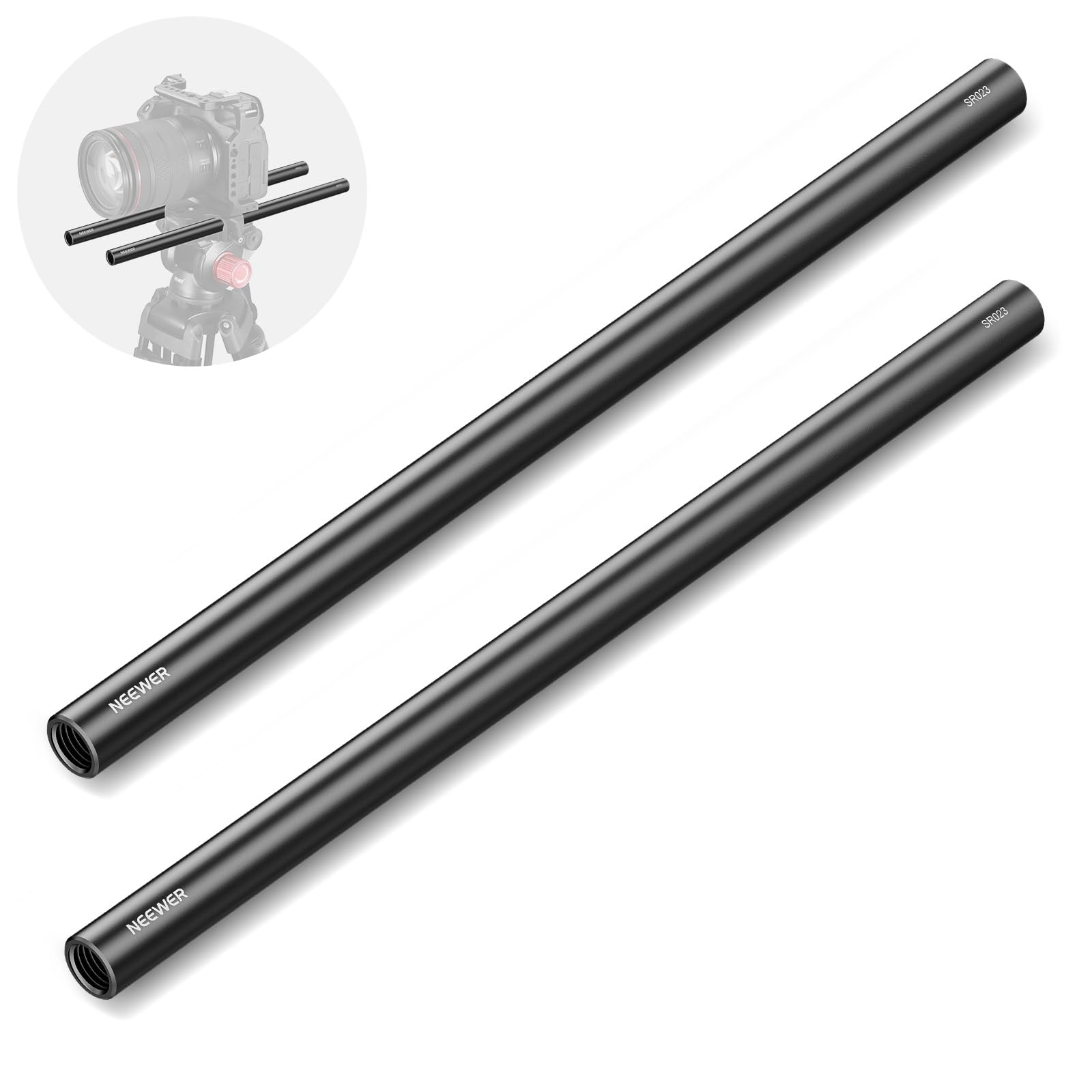 Amazon.com : NEEWER 15mm Rod (12"/30cm Long, 2 Pack), Aluminum Alloy ...