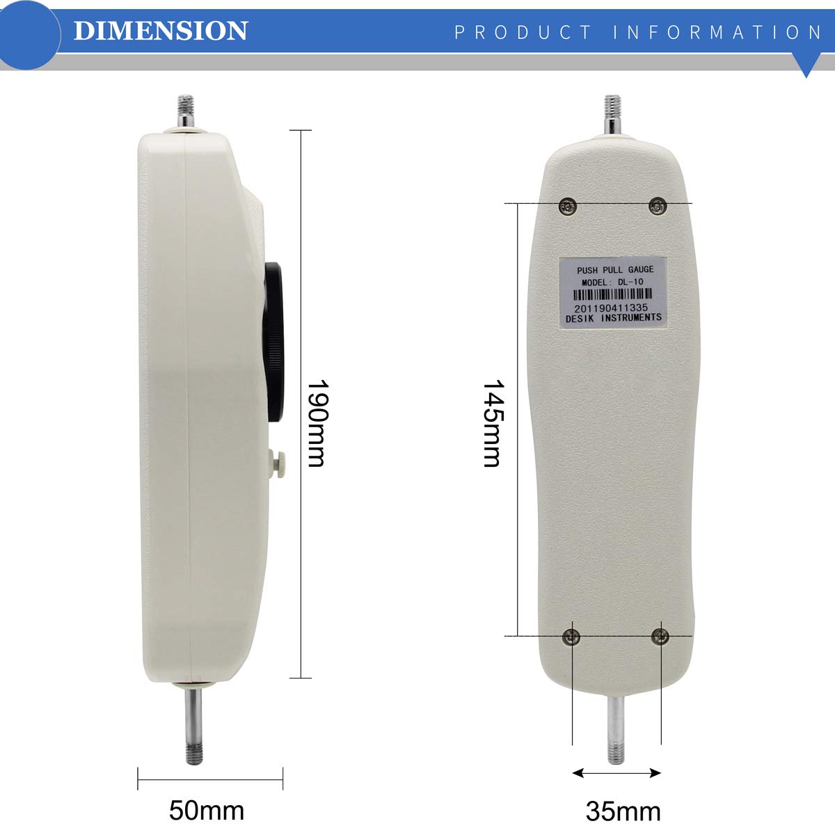 Snapklik.com : BAOSHISHAN 10lb Push Pull Force Gauge Force Tester Meter