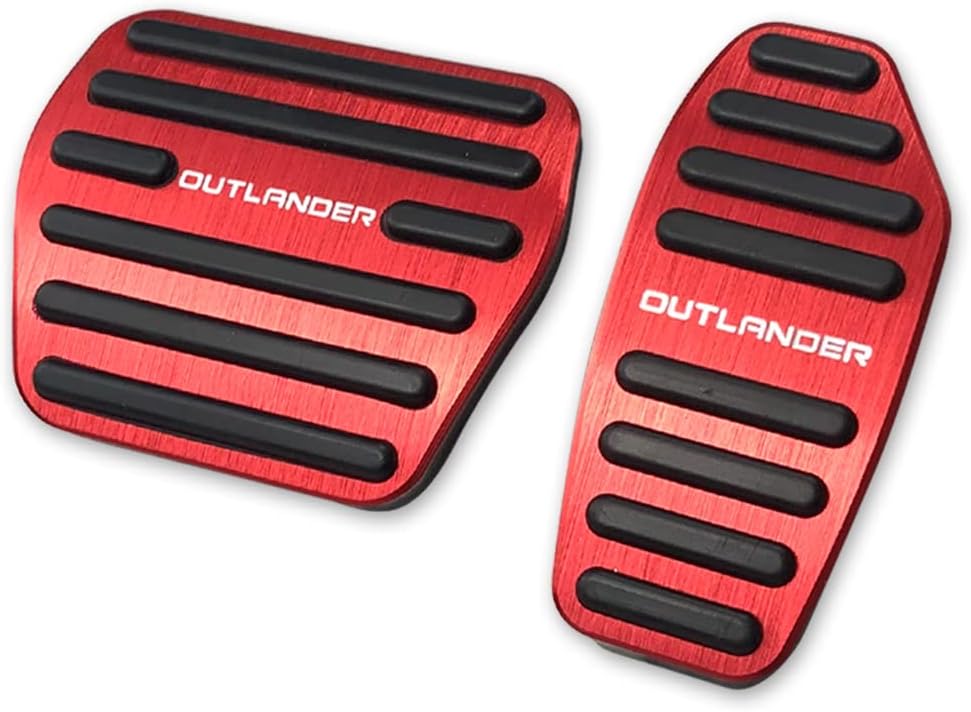 Amazon | LEXLEYS 三菱 アウトランダーPHEV GN0W系 アルミ ペダル アクセル ブレーキ カバー 工具不要 滑り止め付 被せる ゴム カスタムドレスアップ パーツ(レッド ...
