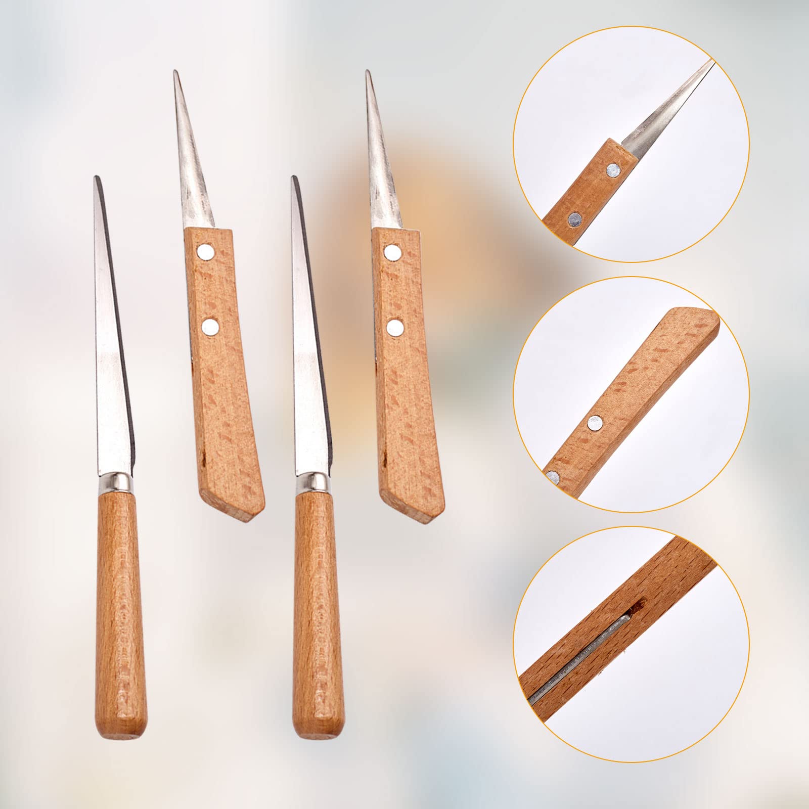 Snapklik.com : 4pcs Wooden Handle Fettling Knife, Fettling Knife Craft ...