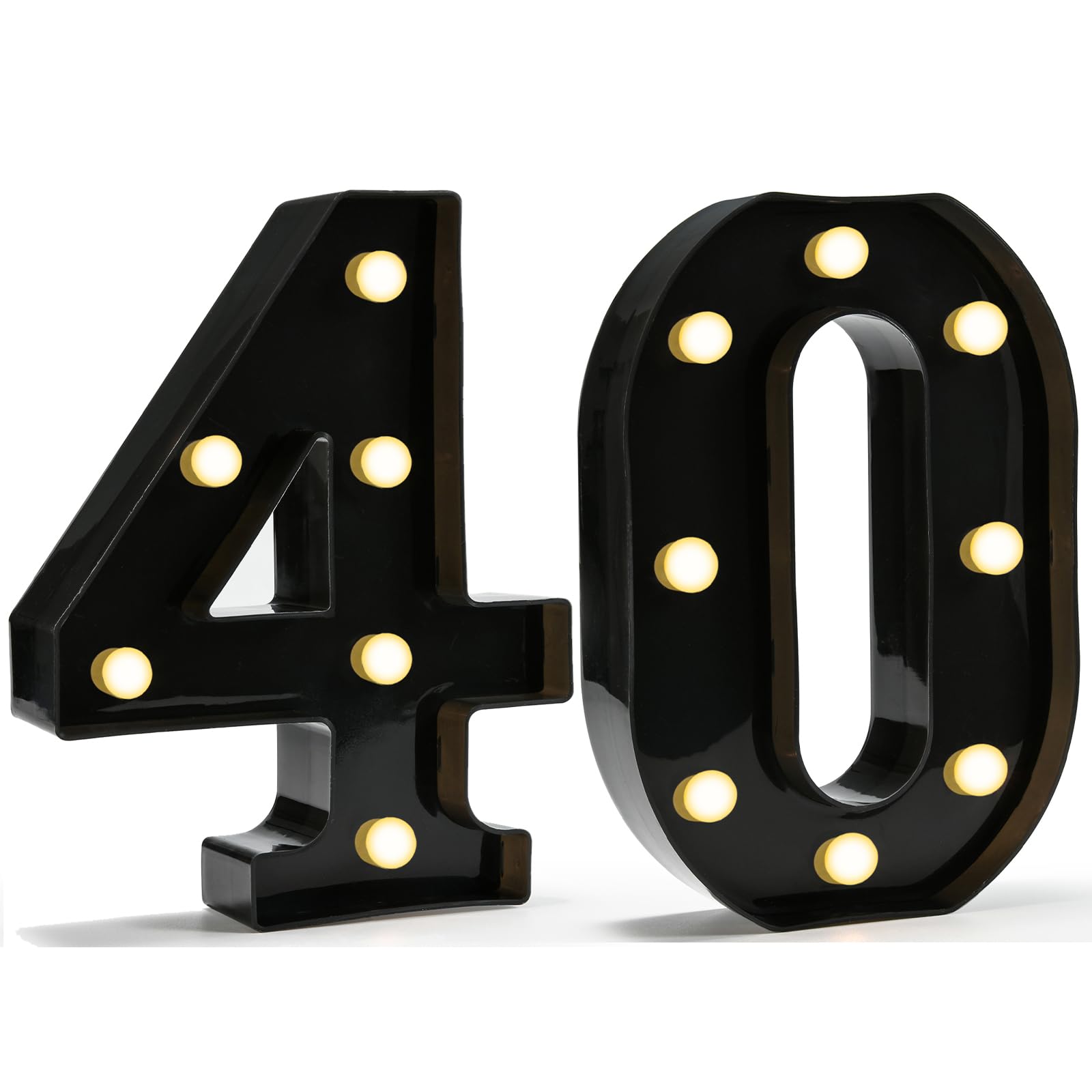 Snapklik.com : Decorative Led Light Up Number Letters, Black Plastic ...