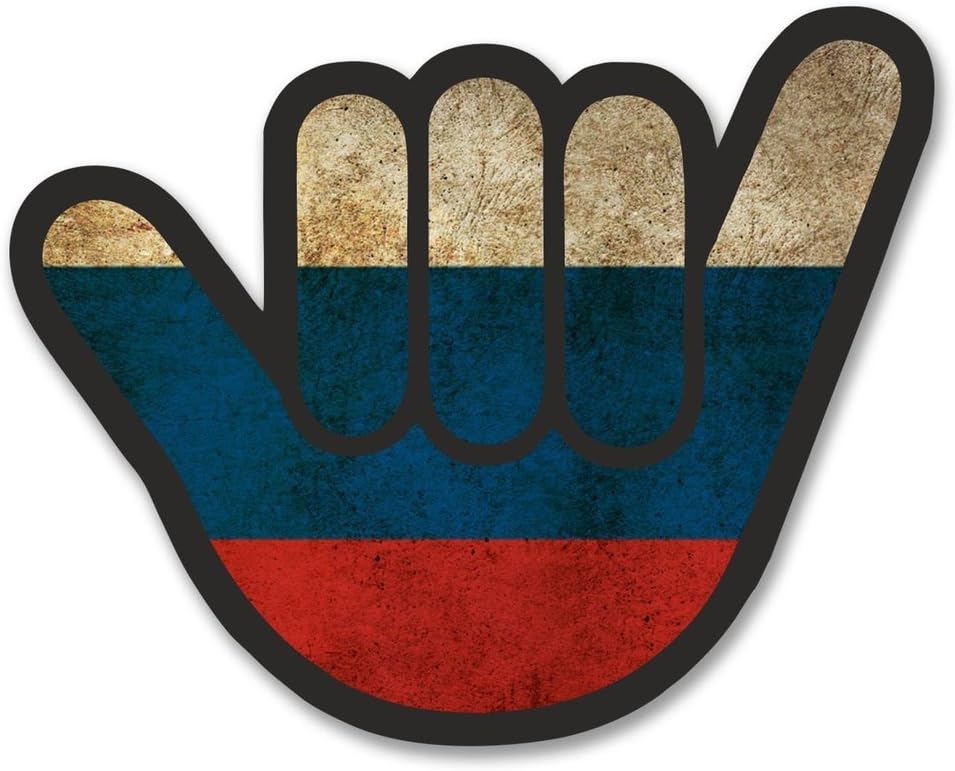 Amazon.com: 2 x 10cm/100mm Russian Flag Shocker Vinyl Sticker Decal ...