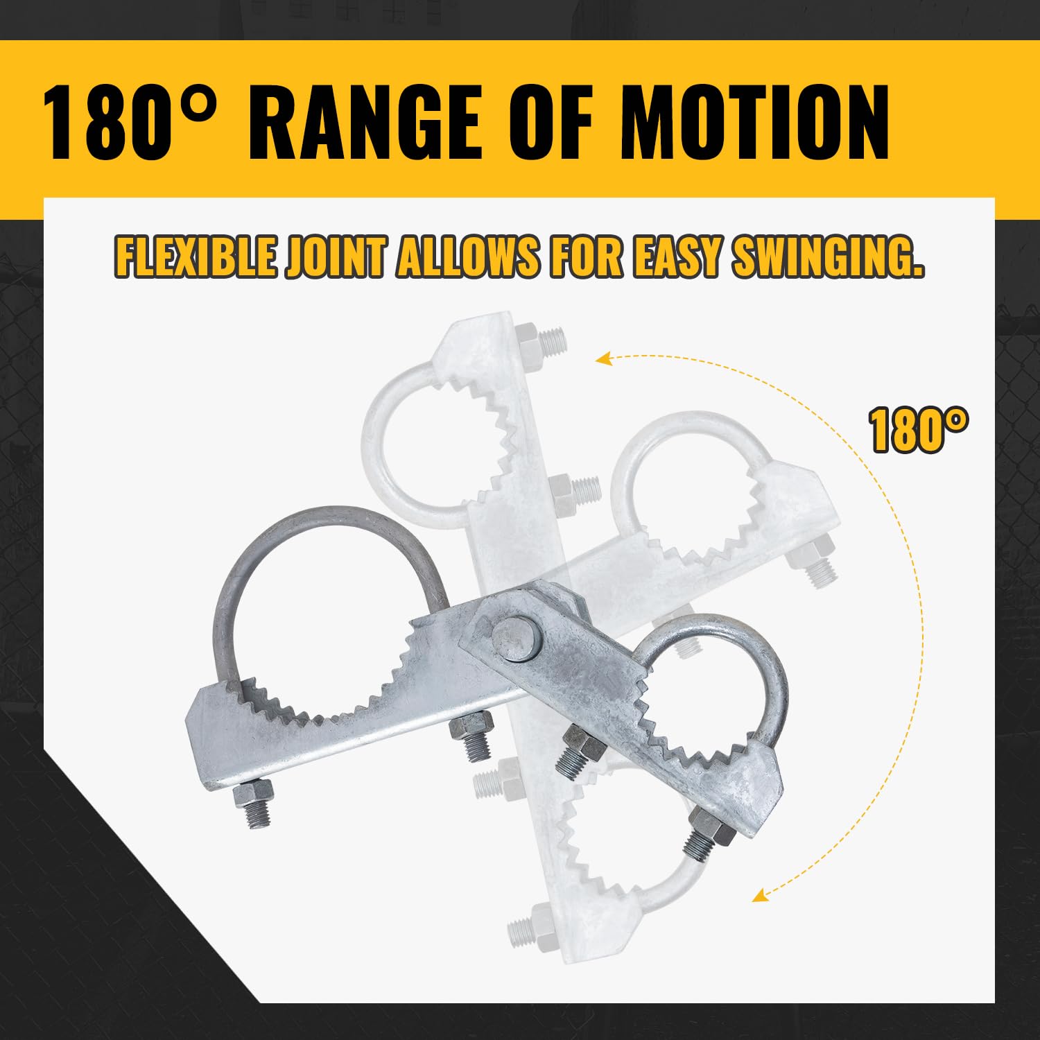 Snapklik.com : Chain Link Gate Hinge, 180 Degree Hinge For Chain Link ...