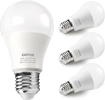12W A19 LED Light Bulb, E26 Base, 6500K Daylight White, 1050 Lumens ...
