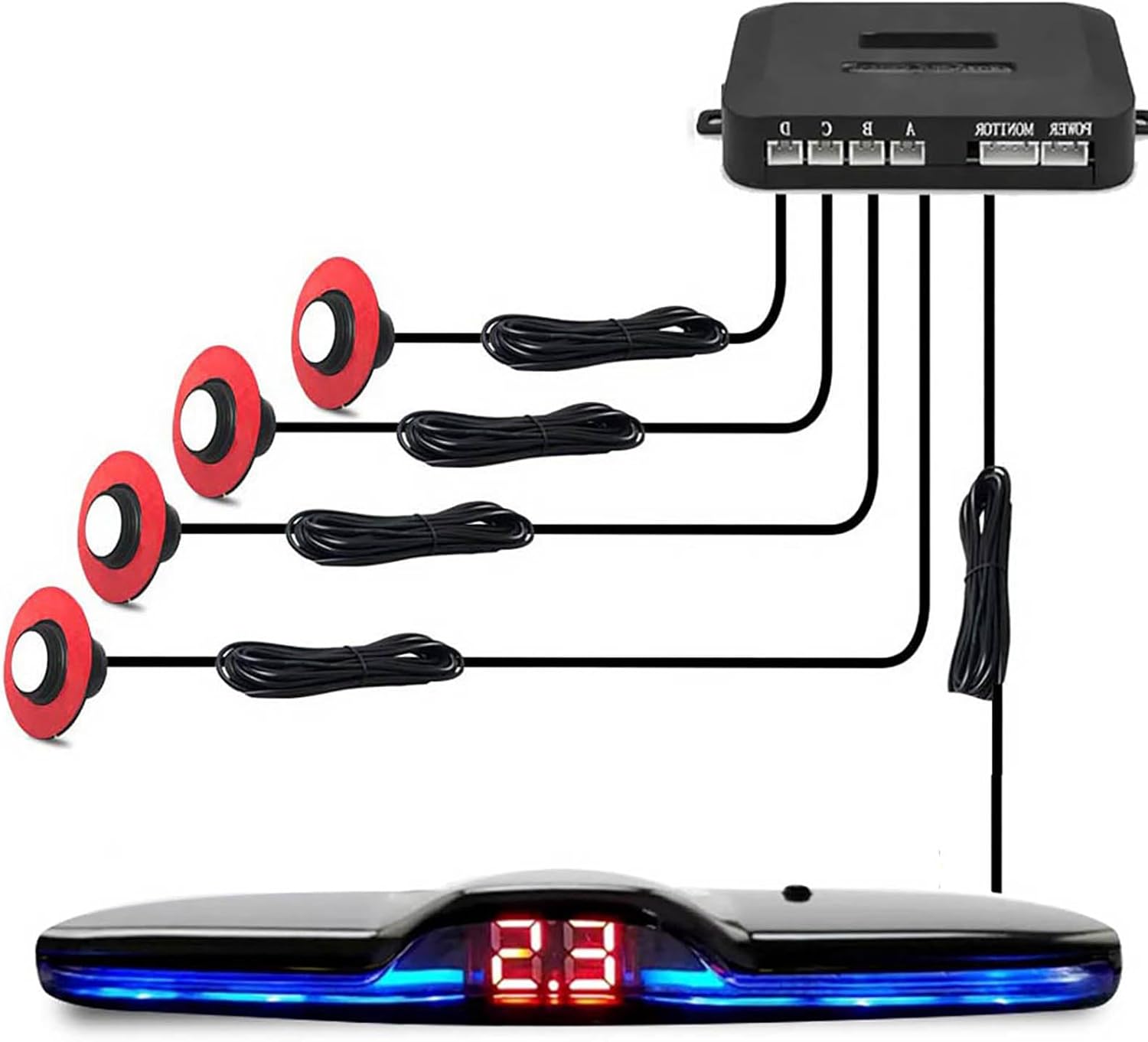 Amazon.com: Car Parktronic Parking Built-in Plane Sensors Rear ...