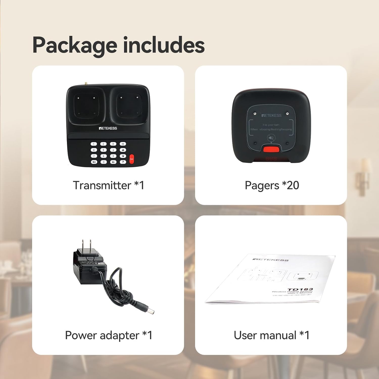 Retekess TD183 Wireless Paging System Instruction Manual