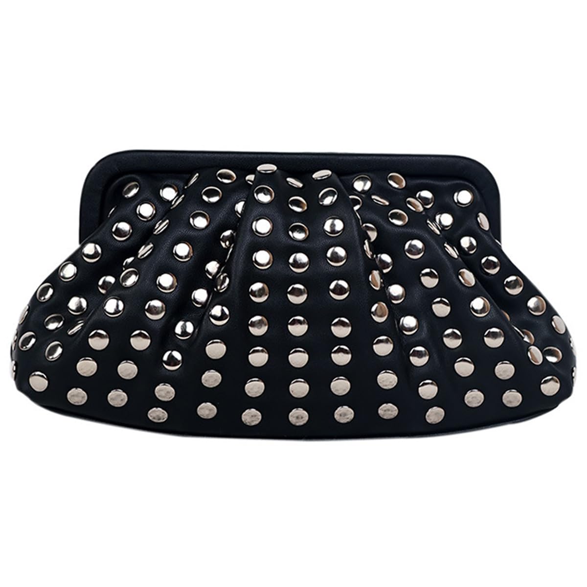P. Atelier Rivet Studded Black Clutch Purse for Women, Evening Purse ...