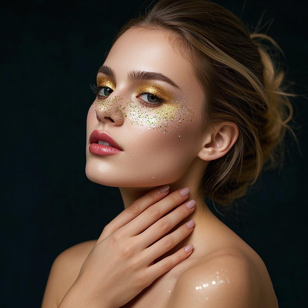 Amazon.com : Glow in The Dark Face Makeup Patches Glitter Freckles Face ...