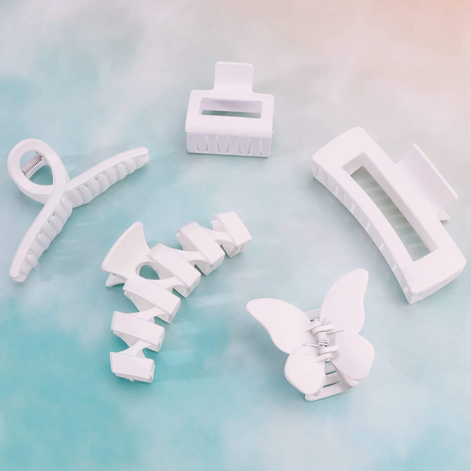 Amazon.com : YISSION 5PCS White Hair Clips for Women Hair Claw Clips ...