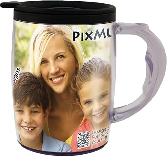 Amazon.com: PixMug 15 oz Photo Mug with Spill Proof Top DIY Insert Your ...