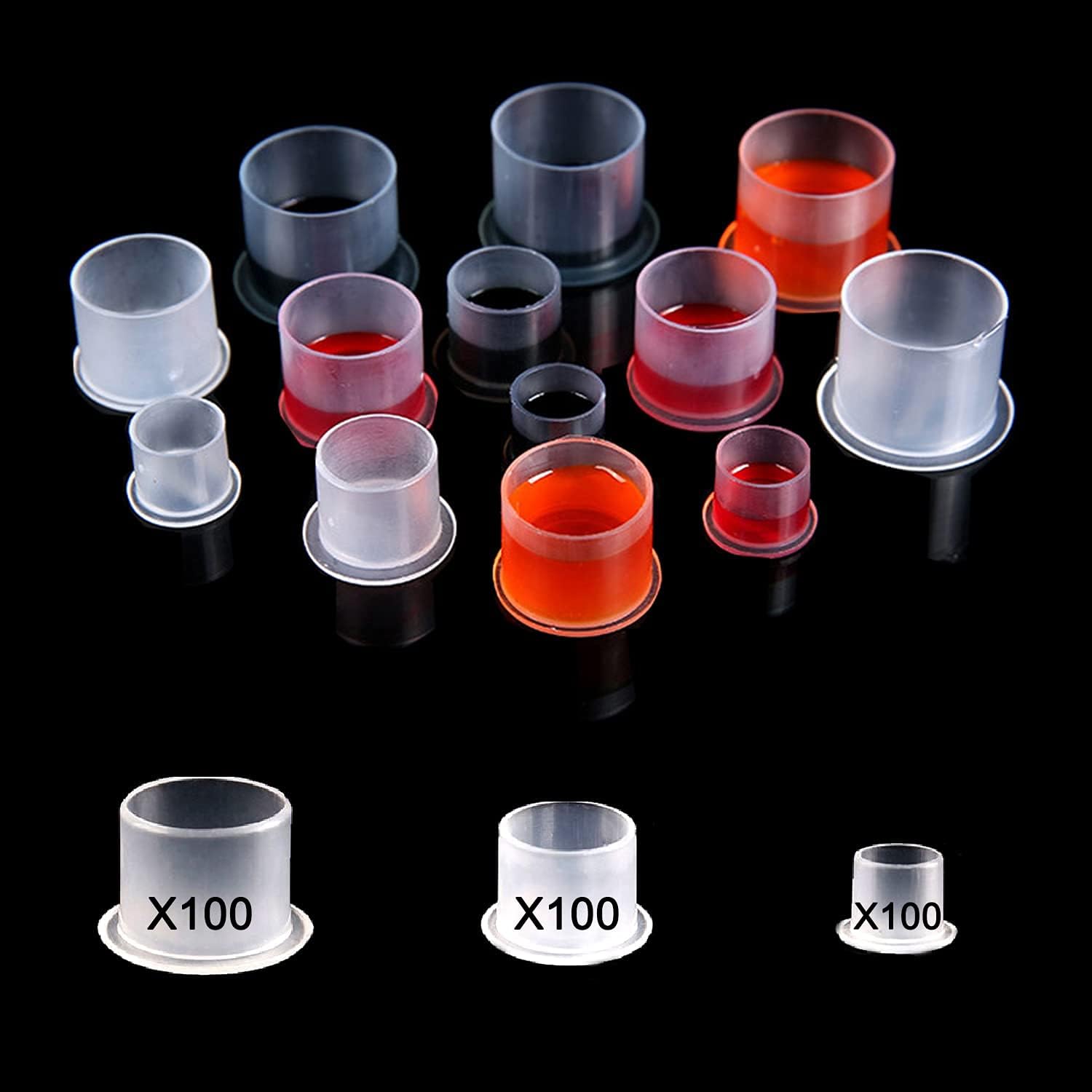 Amazon.com: Tattoo Ink Caps, 300 Pcs Mixed Size Ink Caps with Base, Φ11 ...