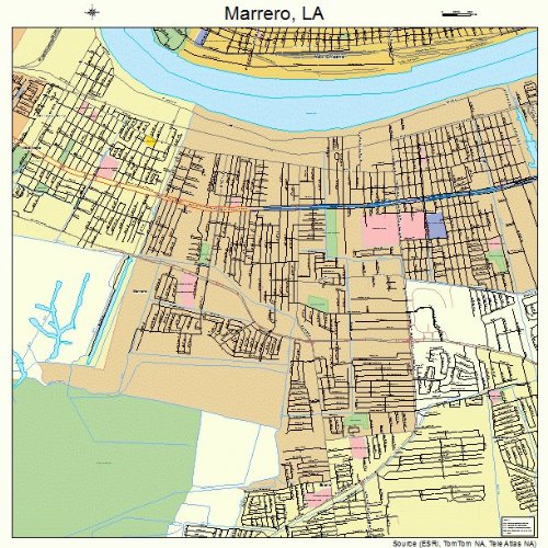 Amazon.com: Large Street & Road Map of Marrero, Louisiana LA - Printed ...