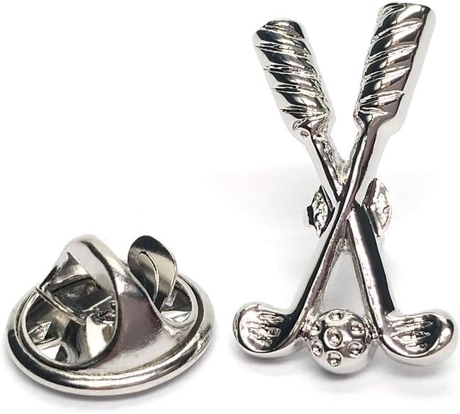 Golf Clubs & Ball Pewter Lapel Pin Badge : Amazon.co.uk: Fashion