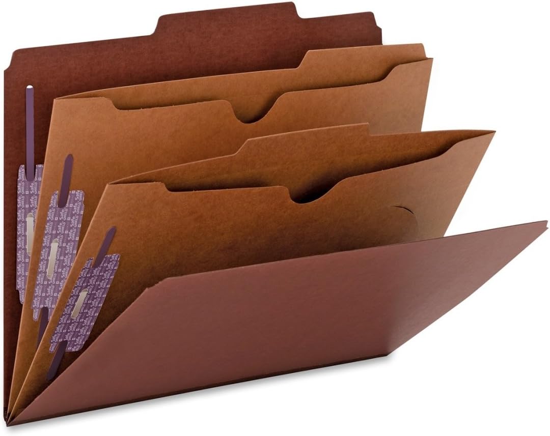 Amazon.com : Smead 14079 14079 Red Pressboard Classification Folders ...