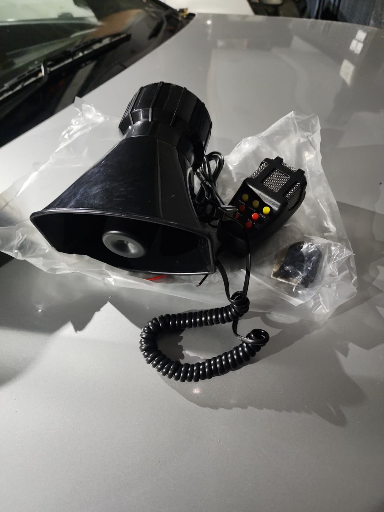 SARRA Police Siren for Cars Jeeps suvs 4 Tone Loud Hooter with Mic VIP ...