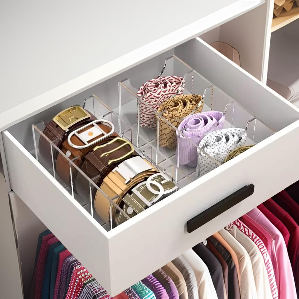 Closet Storage Organizer KDSKSC 6-Pack Acrylic Belt Organizer With ...