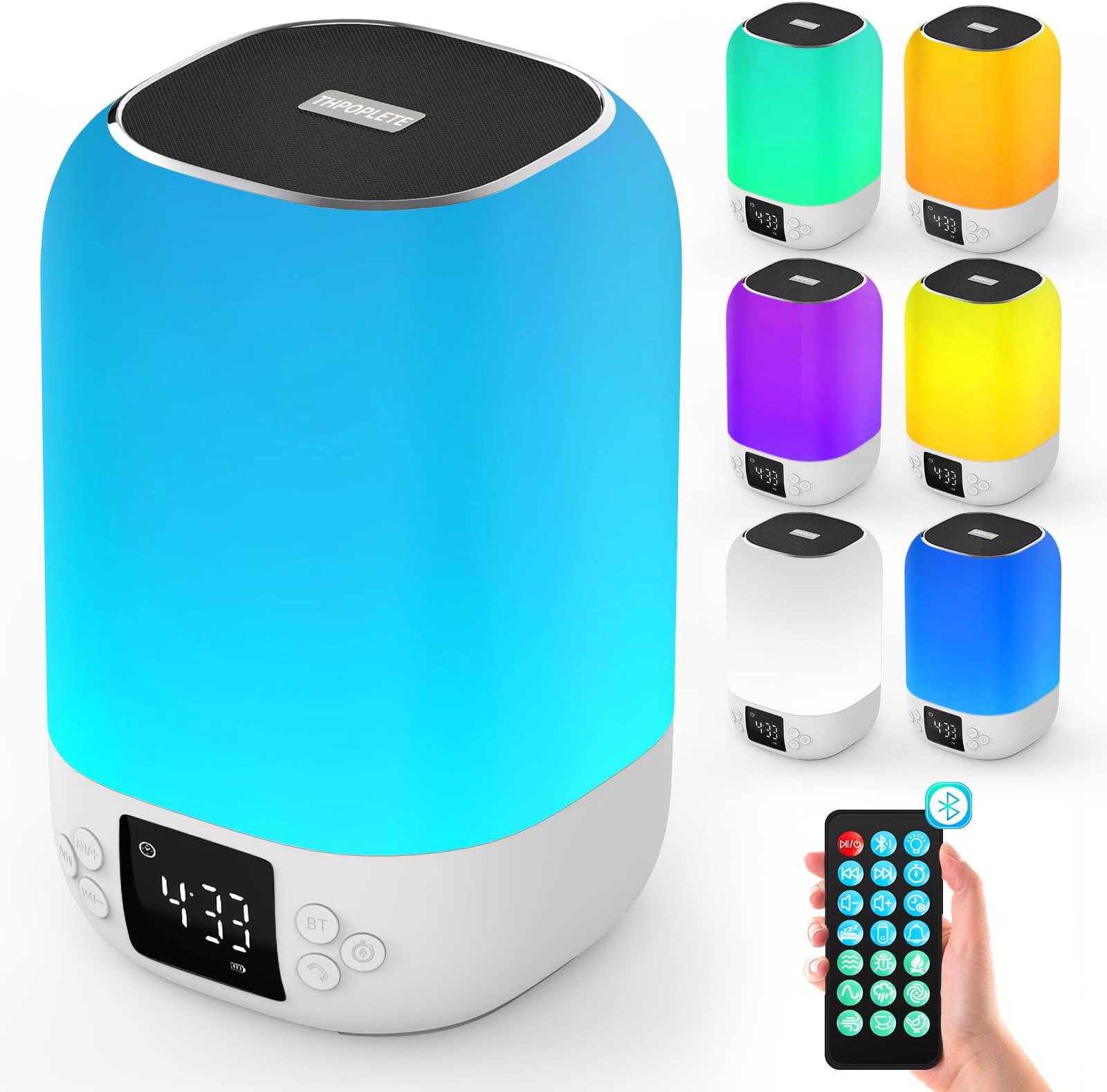 Amazon.com: Alarm Clock Bluetooth Speaker, Night Light White Noise ...