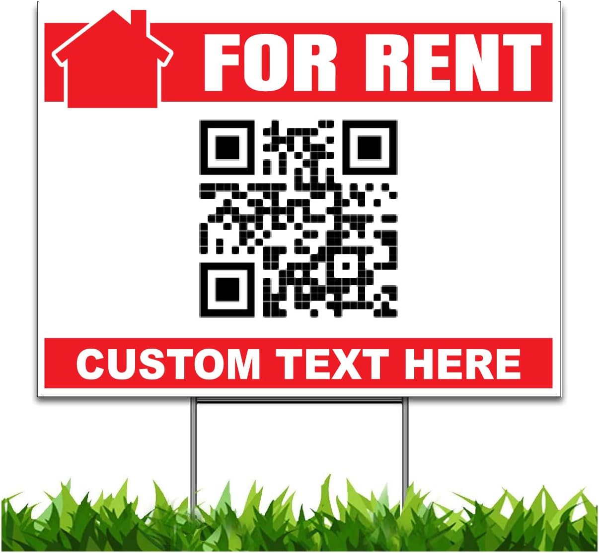 Amazon.com : For Rent Yard Sign Custom Large QR Code, Double Side Print ...