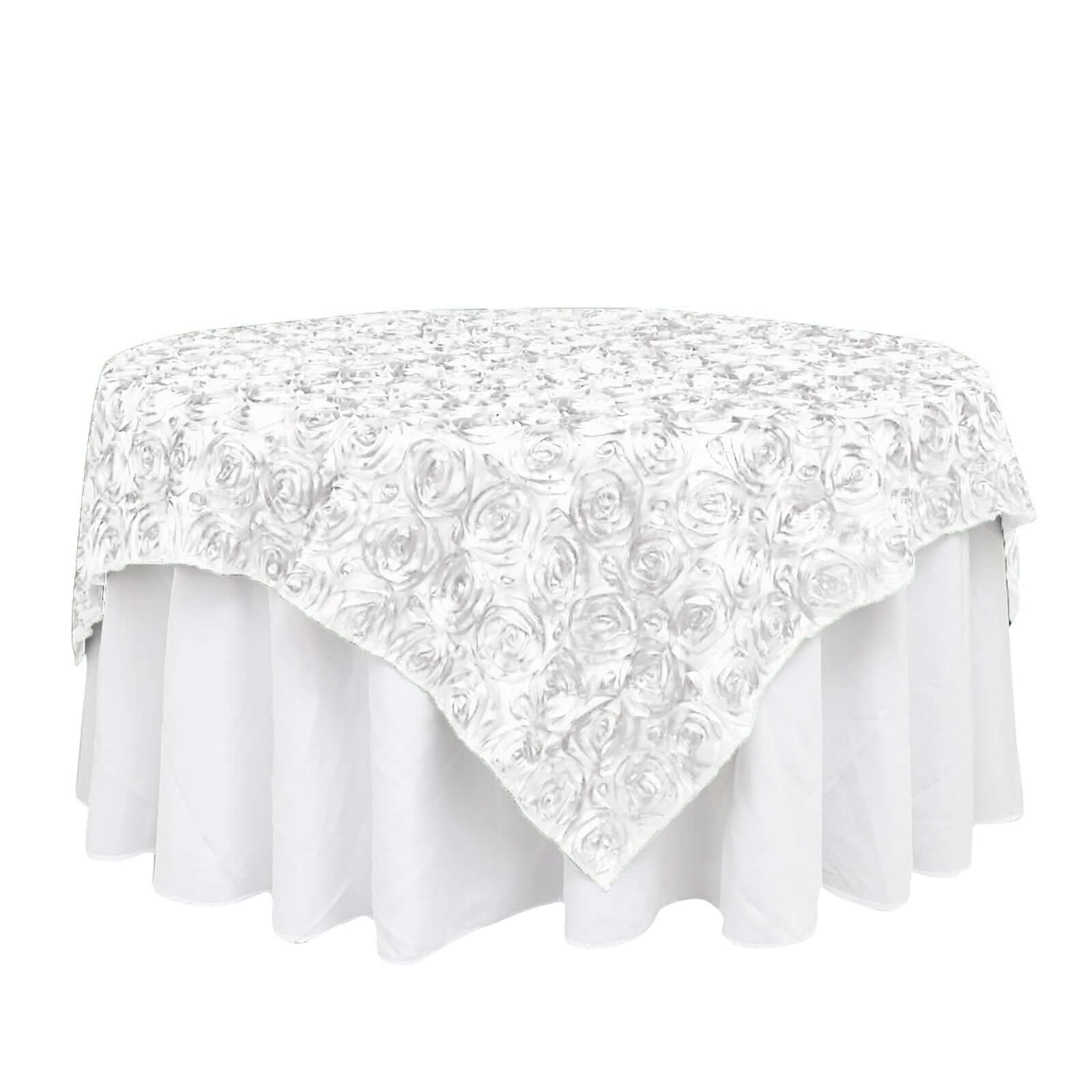 Amazon.com: Efavormart 3D Rosette Square Tablecloth Overlay 72"x72 ...