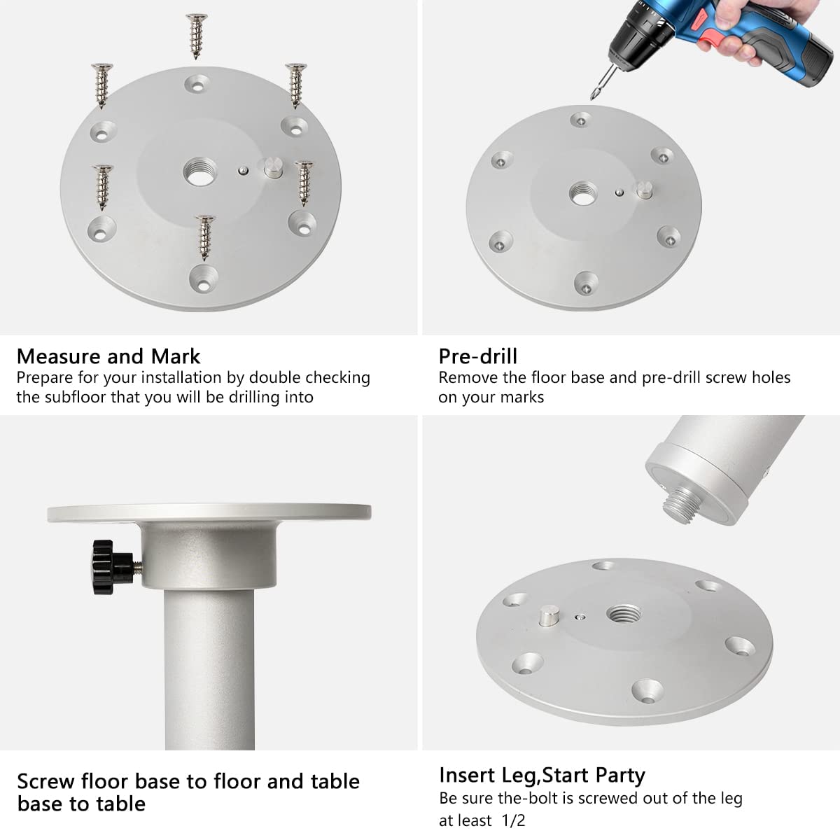 Snapklik.com : Flylin Adjustable Table Pedestal Detachable Table Base ...