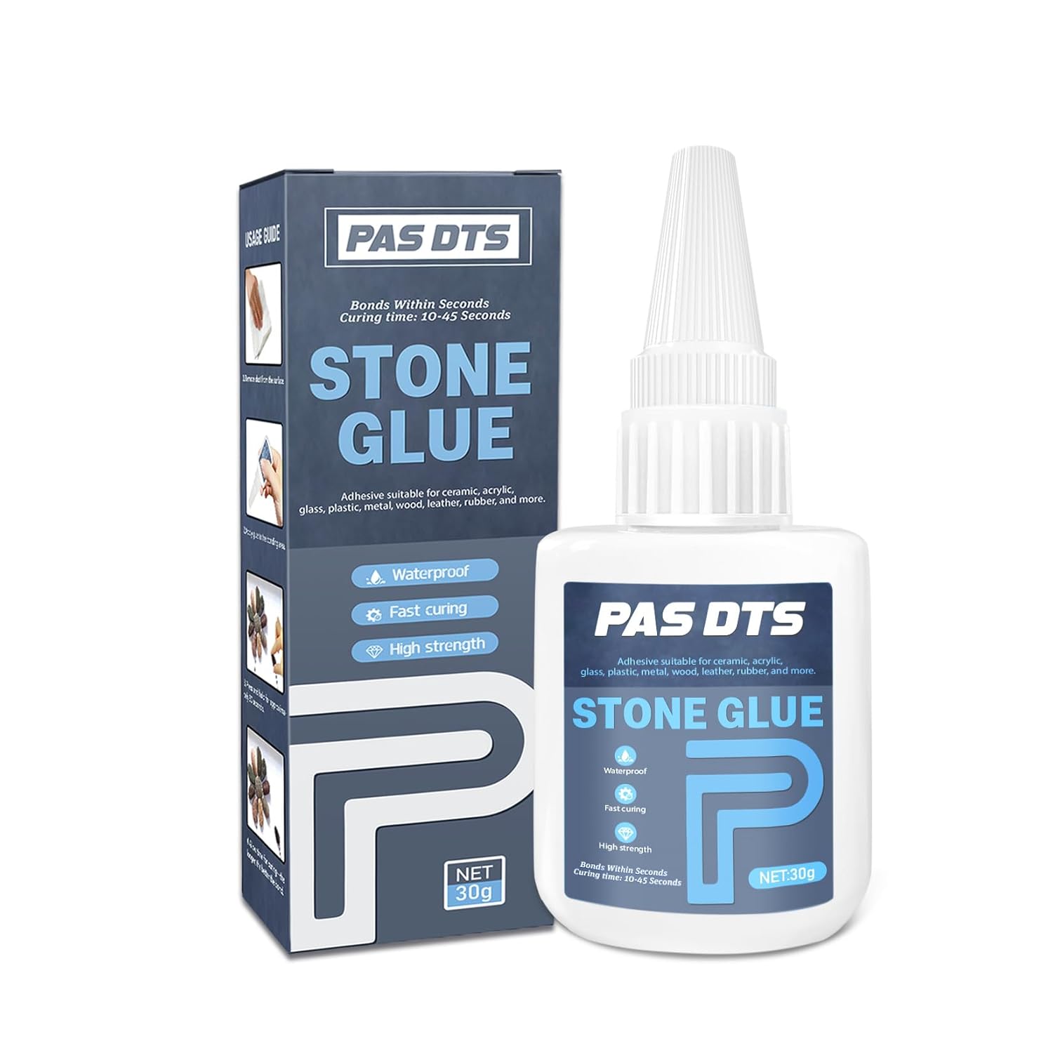 Clear Waterproof Stone Glue - 30g, Instant Adhesive for Stone, Marble ...