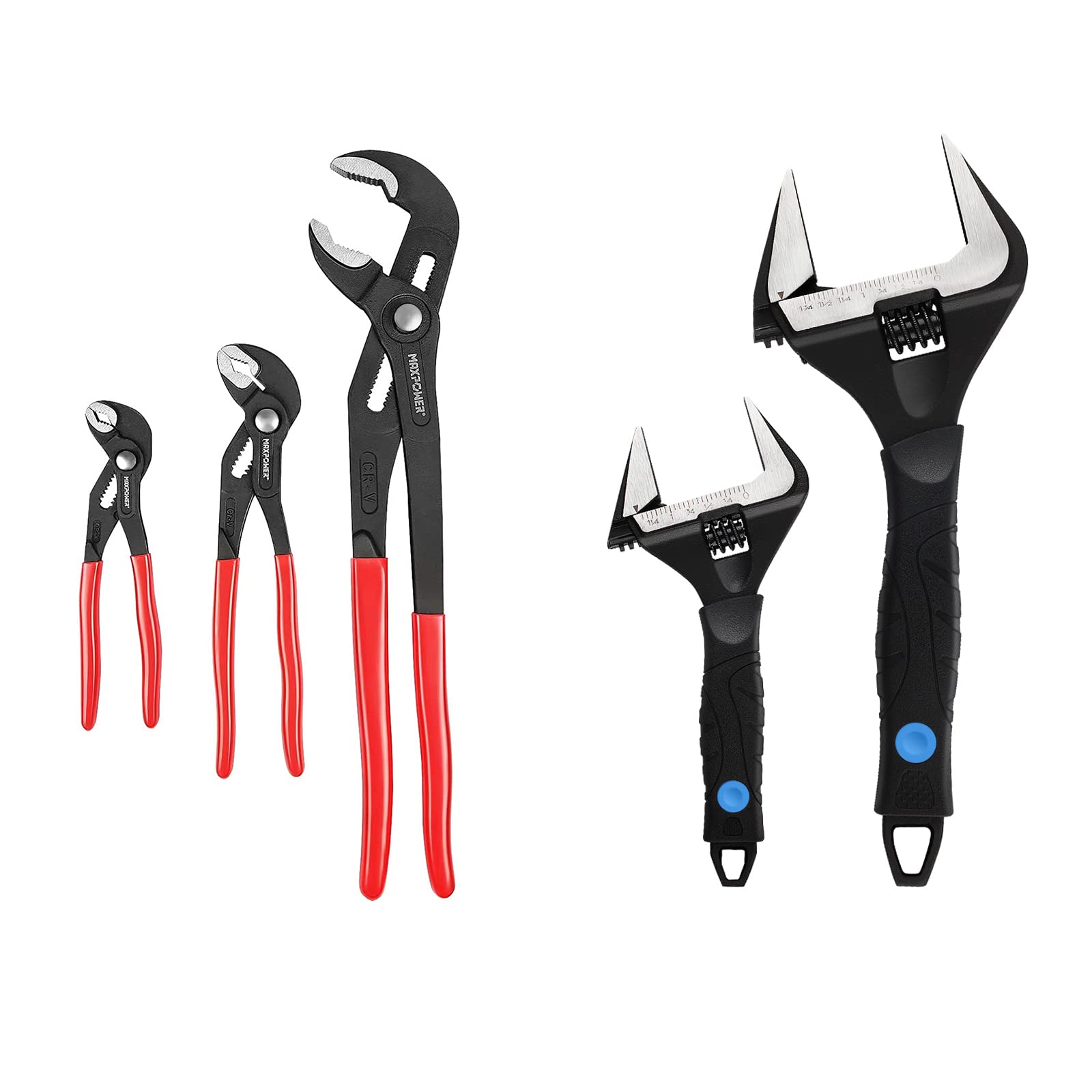 MAXPOWER Tongue and Groove Pliers and Adjustable Wrench Set - Amazon.com
