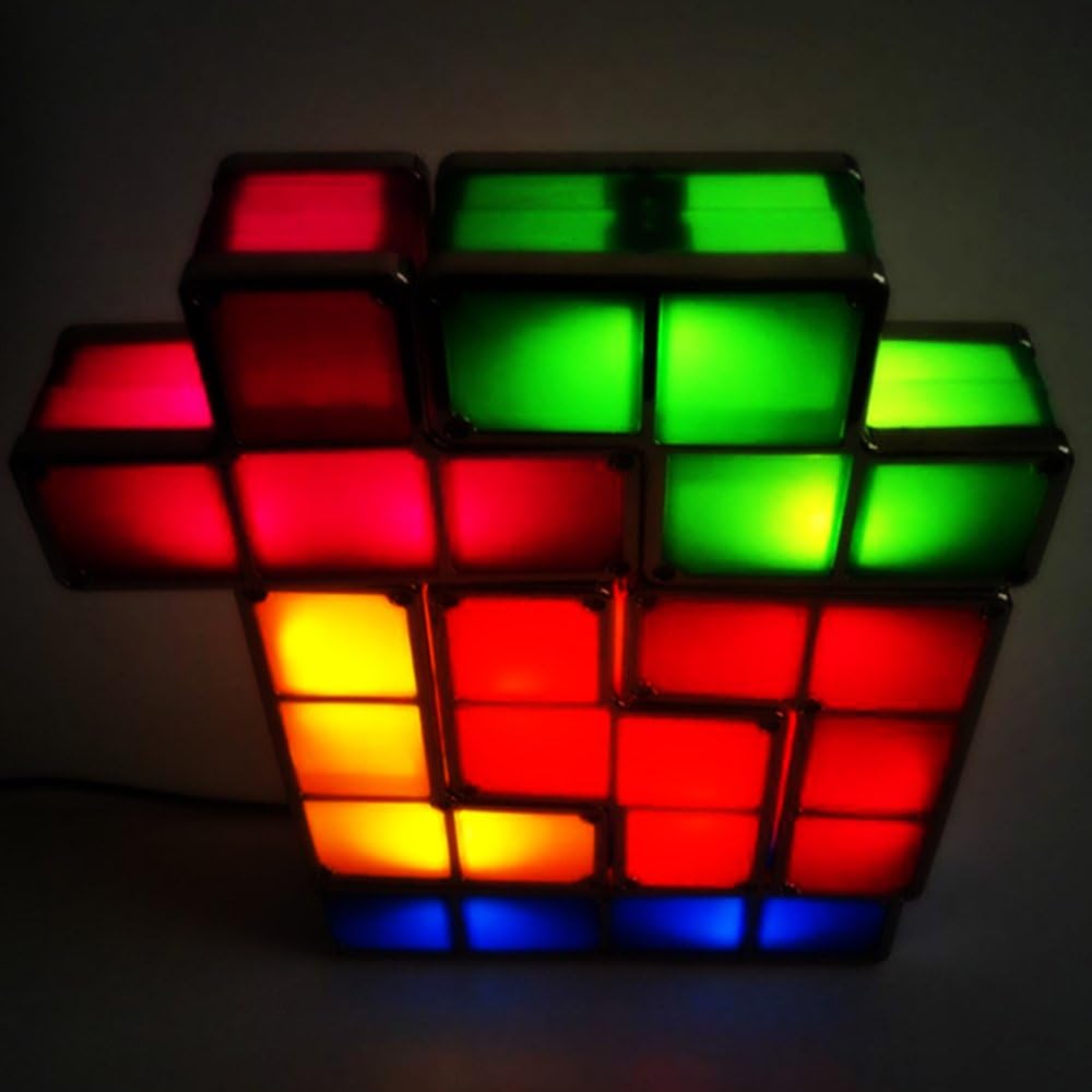 EASYEE DIY Constructible Tetris Light Mains Powered LED Desk Lamp with ...