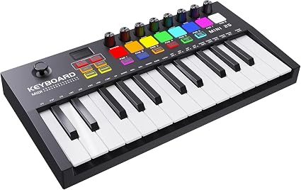 Amazon.com: KONIX MIDI Keyboard Controller 25 Key, Portable USB MIDI ...