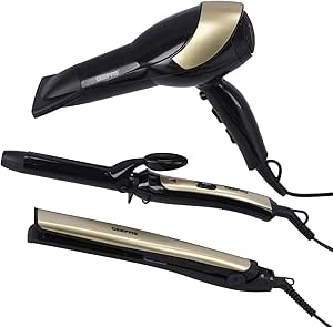 Geepas 3-in-1 Hair Dryer, Hair Curler & Hair Straightener Combo Set ...