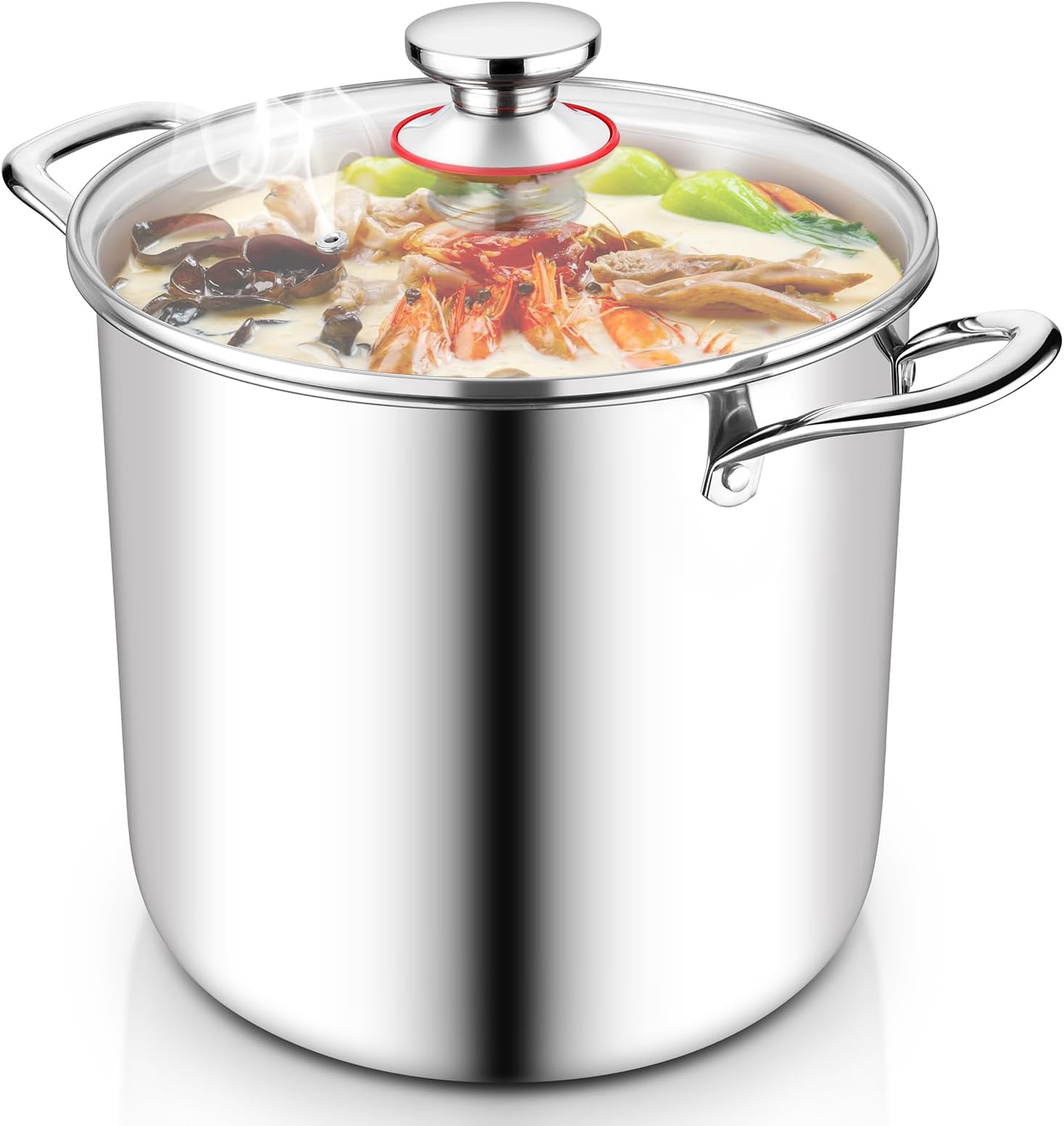 Amazon.com: P&P CHEF 12 Quart Stainless Steel Stockpot with Glass Lid ...
