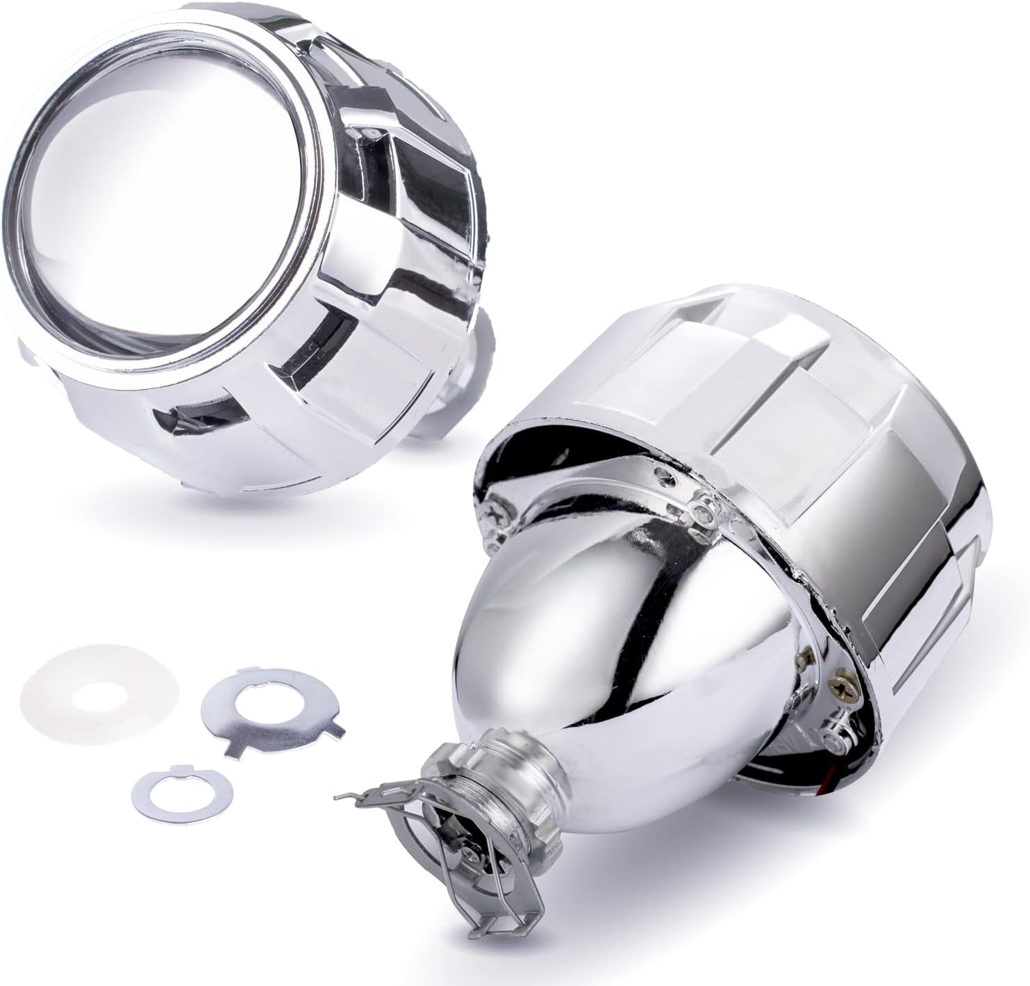 Amazon.com: YUFANYA 2.5 Inch Honeycomb Bixenon Projector Lens with Sliver Chrome Shrouds,High ...