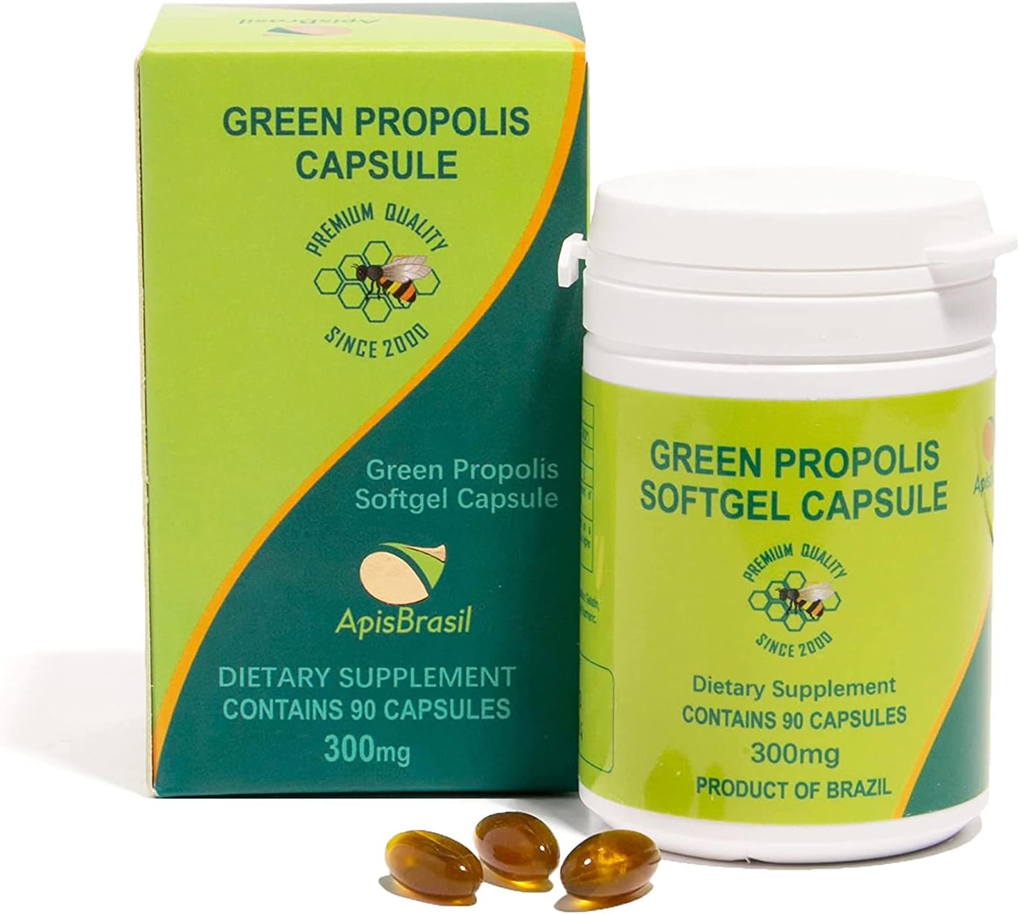 Amazon.com: Green Propolis Capsule Genuine Brazilian Green Propolis ...