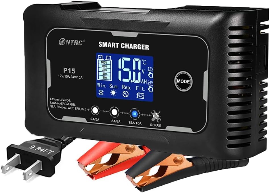 Amazon.com: iSunergy Car Battery Charger, 15 Amp Automotive 12V/15A ...