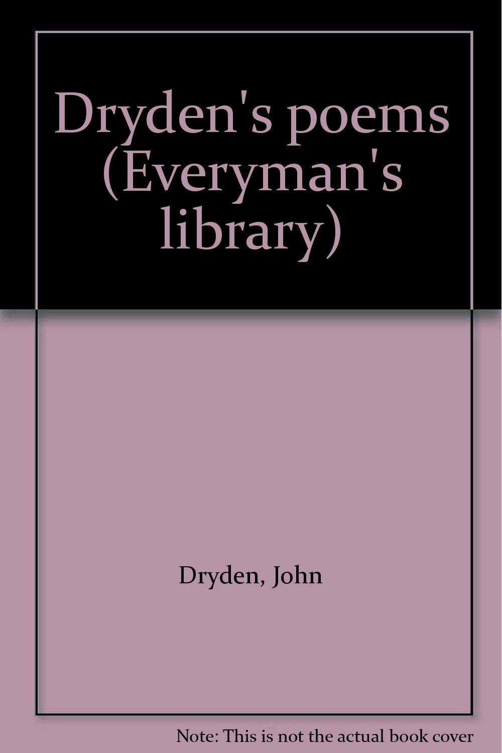Dryden's poems (Everyman's library): John Dryden: Amazon.com: Books
