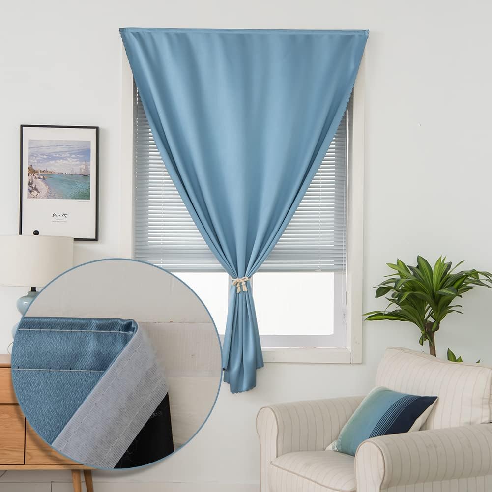 Amazon.com: AJAZZ self Adhesive Portable 100% Blackout Curtains Simple ...