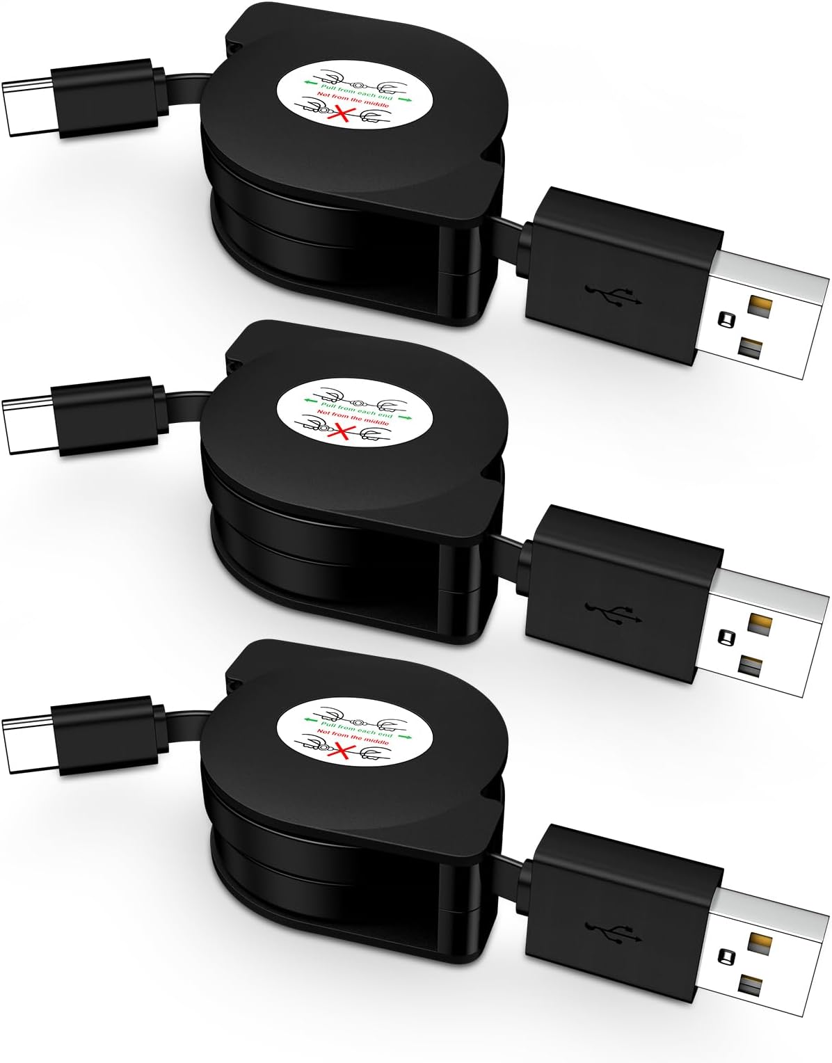 Amazon.com: Cable Matters 2-Pack Retractable Micro USB Cable - 2.5 Feet ...