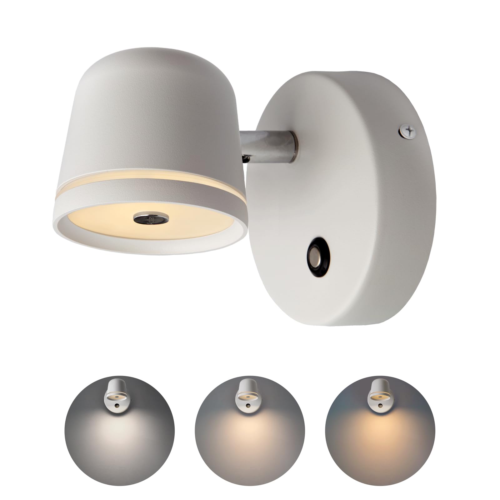 Aisilan 7W White Wall Sconce with Touch Switch,Aisilan Dimmable Hard ...