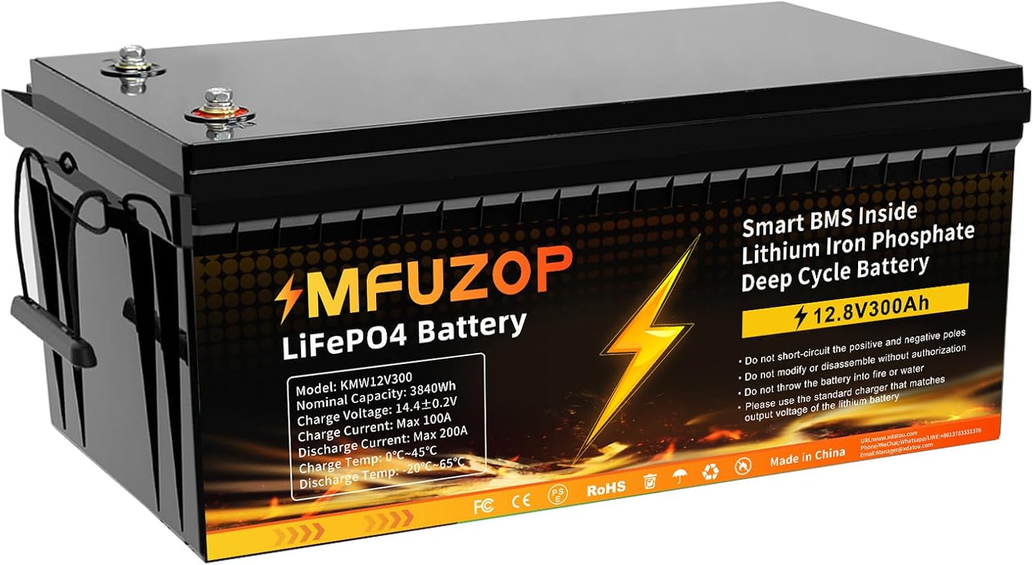 Amazon.co.jp: MFUZOP 12V 300Ah リン酸鉄リチウムイオンバッテリー 3840Wh LiFePO4 リチウム イオン 電池 内蔵200AのBMS 8000回以上 ...