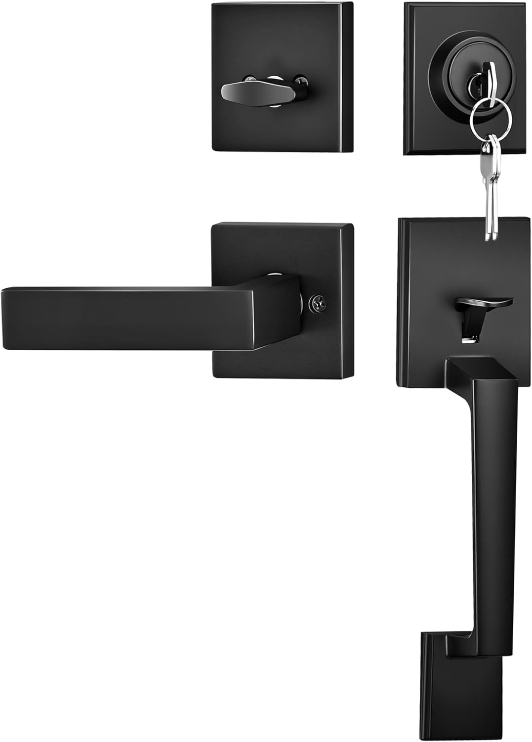 ELAMOR Front Door Handle with Deadbolt Set, Oil Rubbed Bronze ...