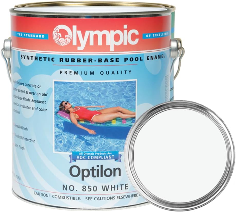 Amazon.com: Olympic Pool Paint - Optilon - White - 1 Gallon - Synthetic ...
