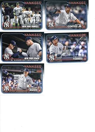 Amazon.com: 2024 Topps Series 1 New York Yankees Team Set of 11 Cards ...