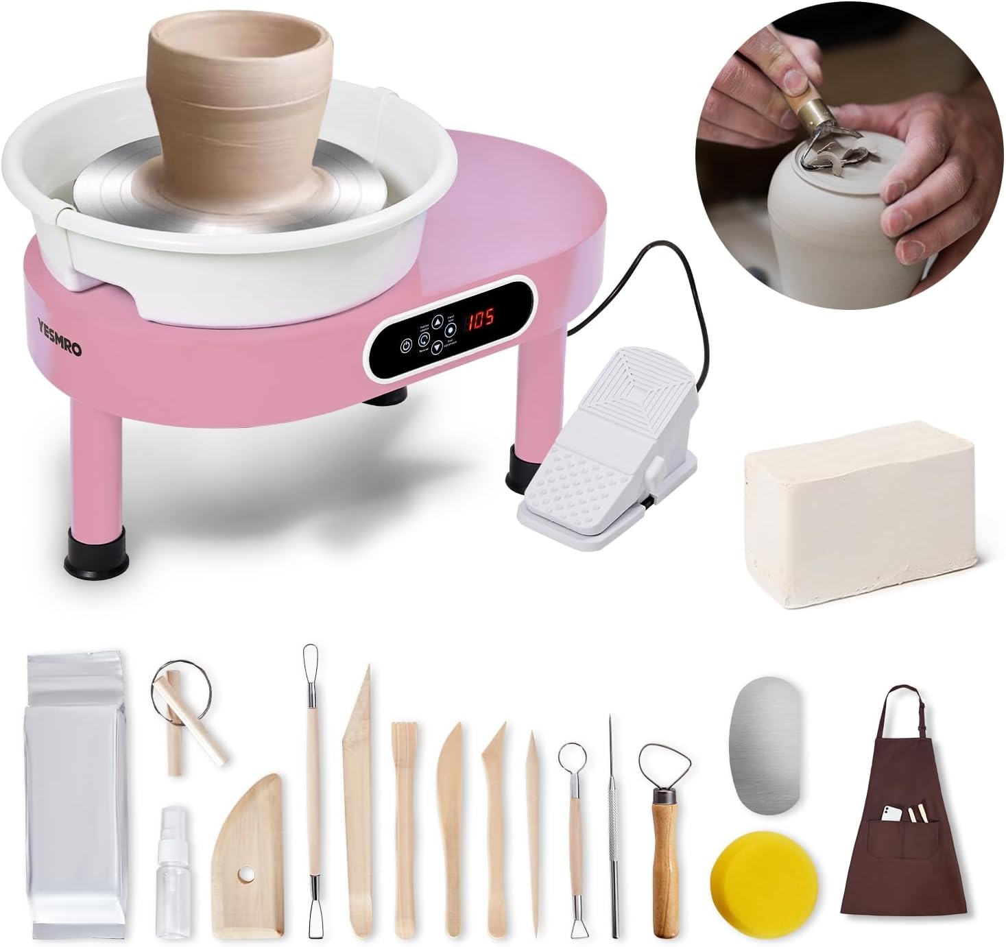Amazon.com: YESMRO LCD Pottery Wheel Forming Machine with Detachable ...