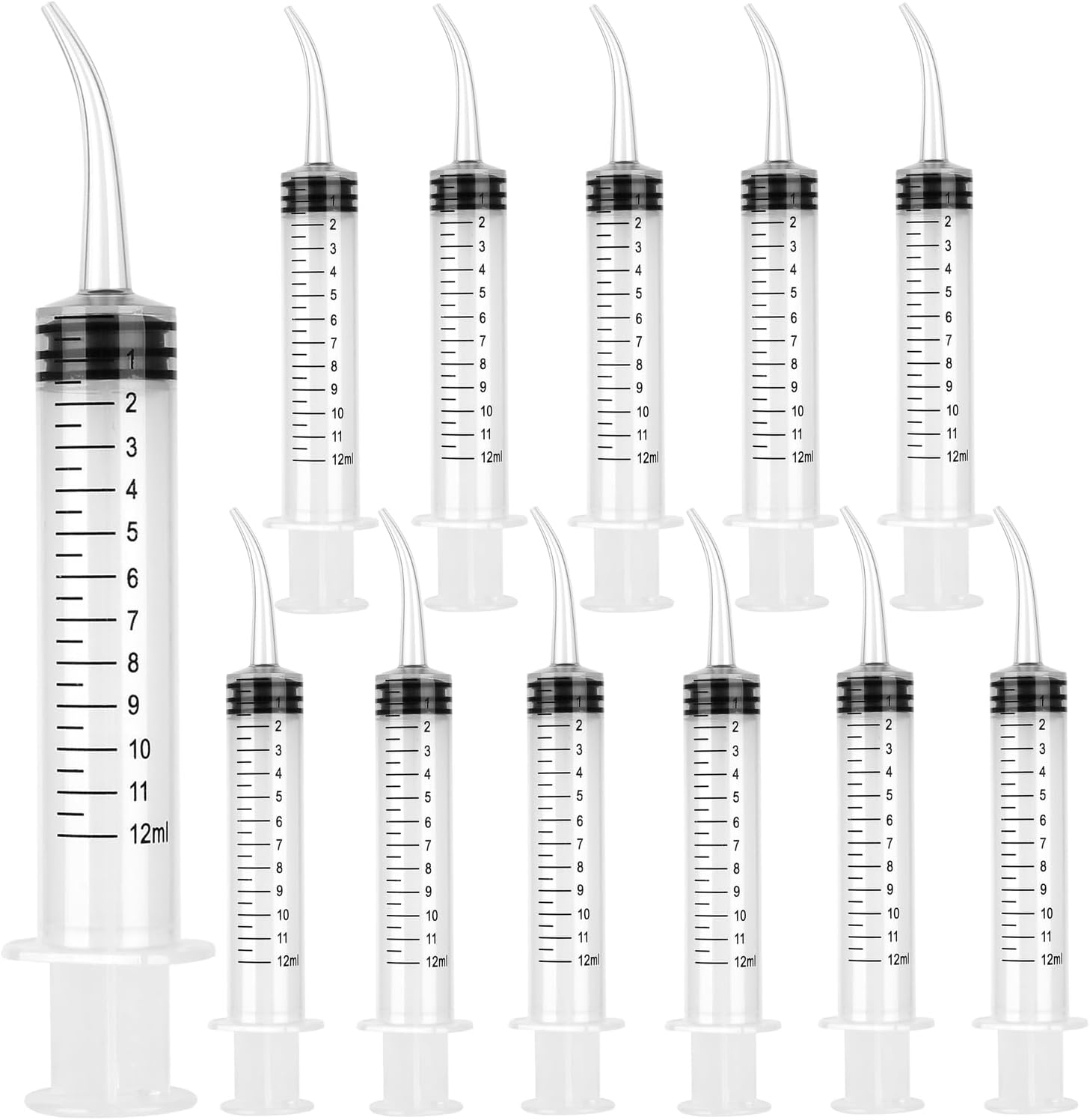 Amazon.com: 12 Pack Disposable 12ml Dental Syringe with Curved Tip ...