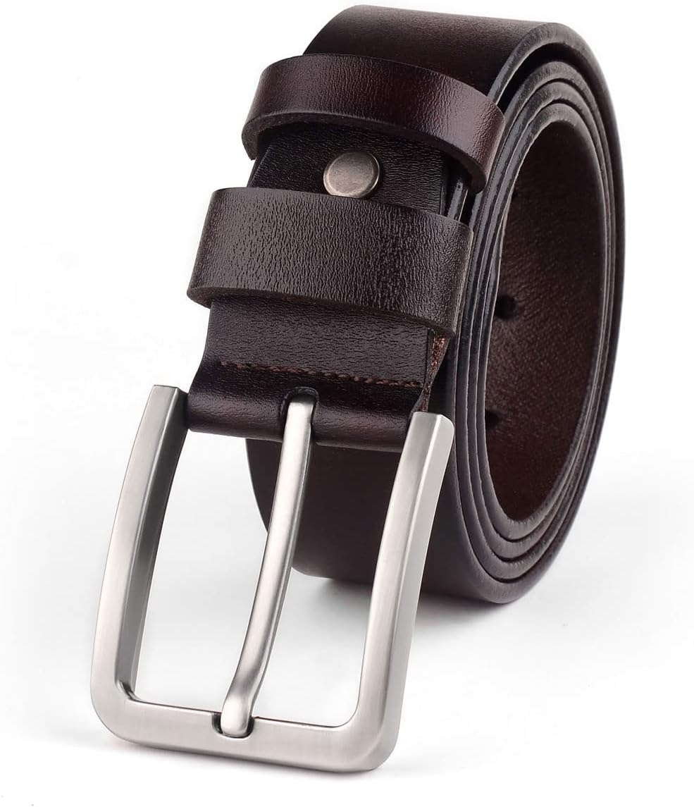 Amazon.com: wolksprong Men's leather belt,heavy duty belt for men, work ...