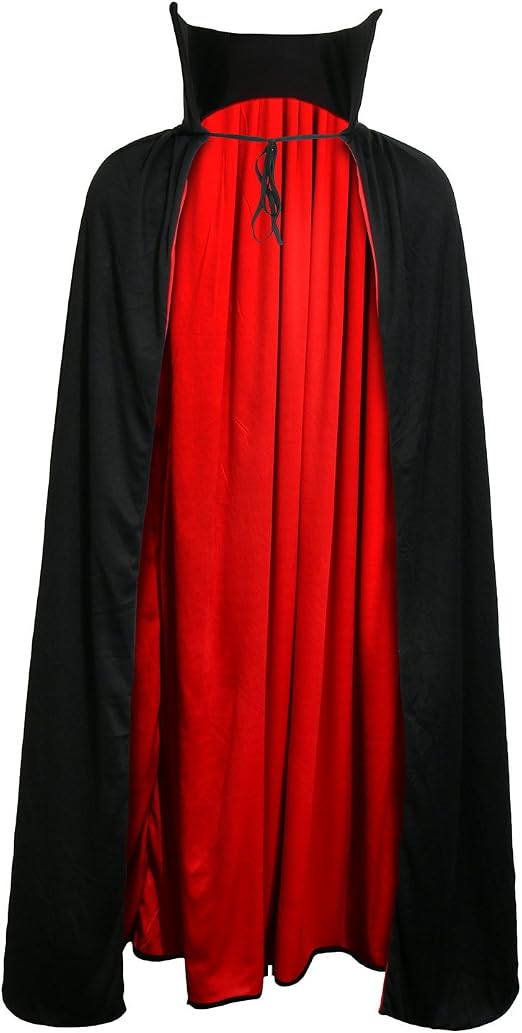 Amazon.com: Jila Adult Devil Vampire Costume Cloak Medieval Long Black ...