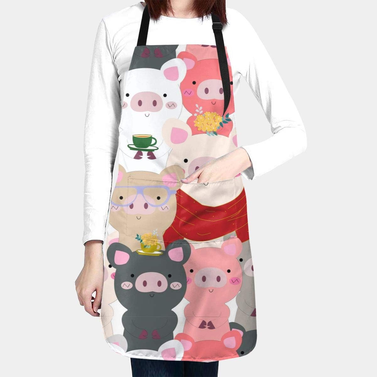 Amazon.com: Cute Cartoon Baby Pigs Apron Water Proof Baking Apron for ...