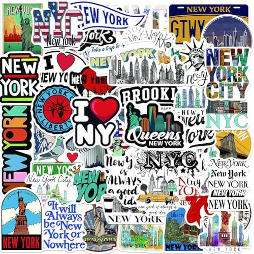 Amazon.com: Mooliwe 100 Pcs New York Stickers Aesthetic Waterproof ...